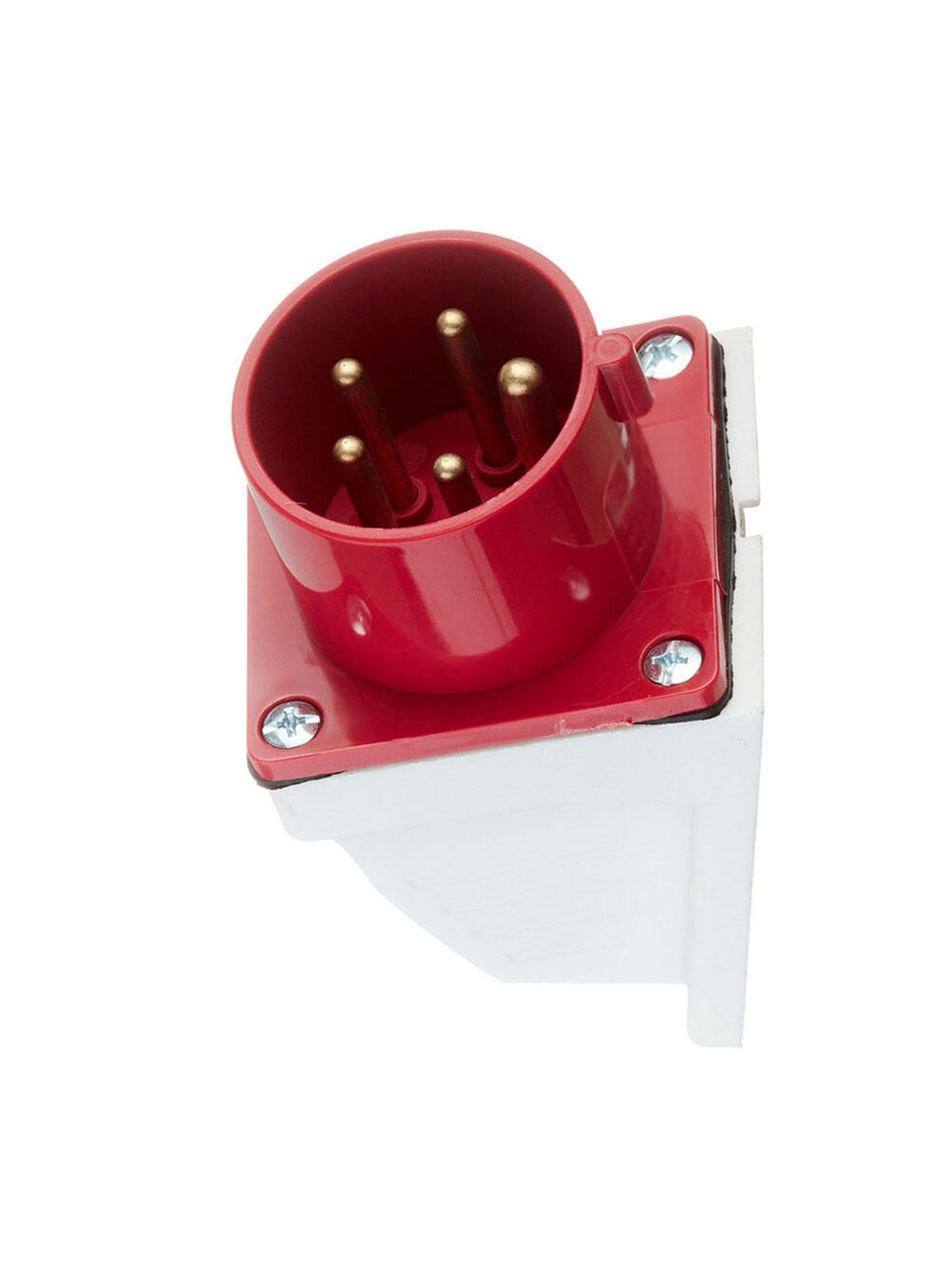 Вилка силовая угловая настенная 3Р+РЕ+N 16 А 380 В IP44