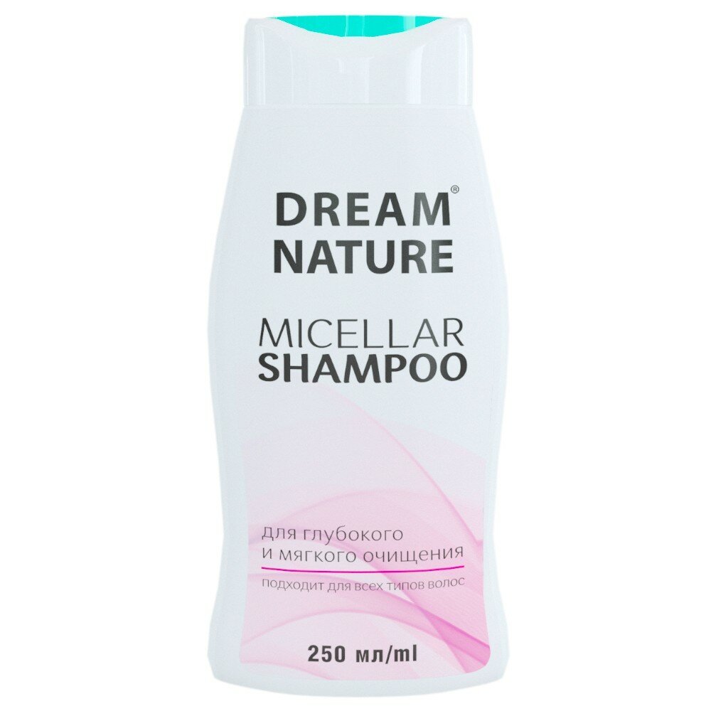 DREAM NATURE Мицеллярный шампунь для волос 250 мл бережное очищение и свежесть