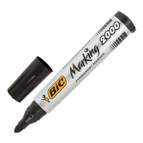Маркер перманентный (нестираемый) BIC Marking 2000, черный, круглый наконечник, 1,7-5 мм, 8209153