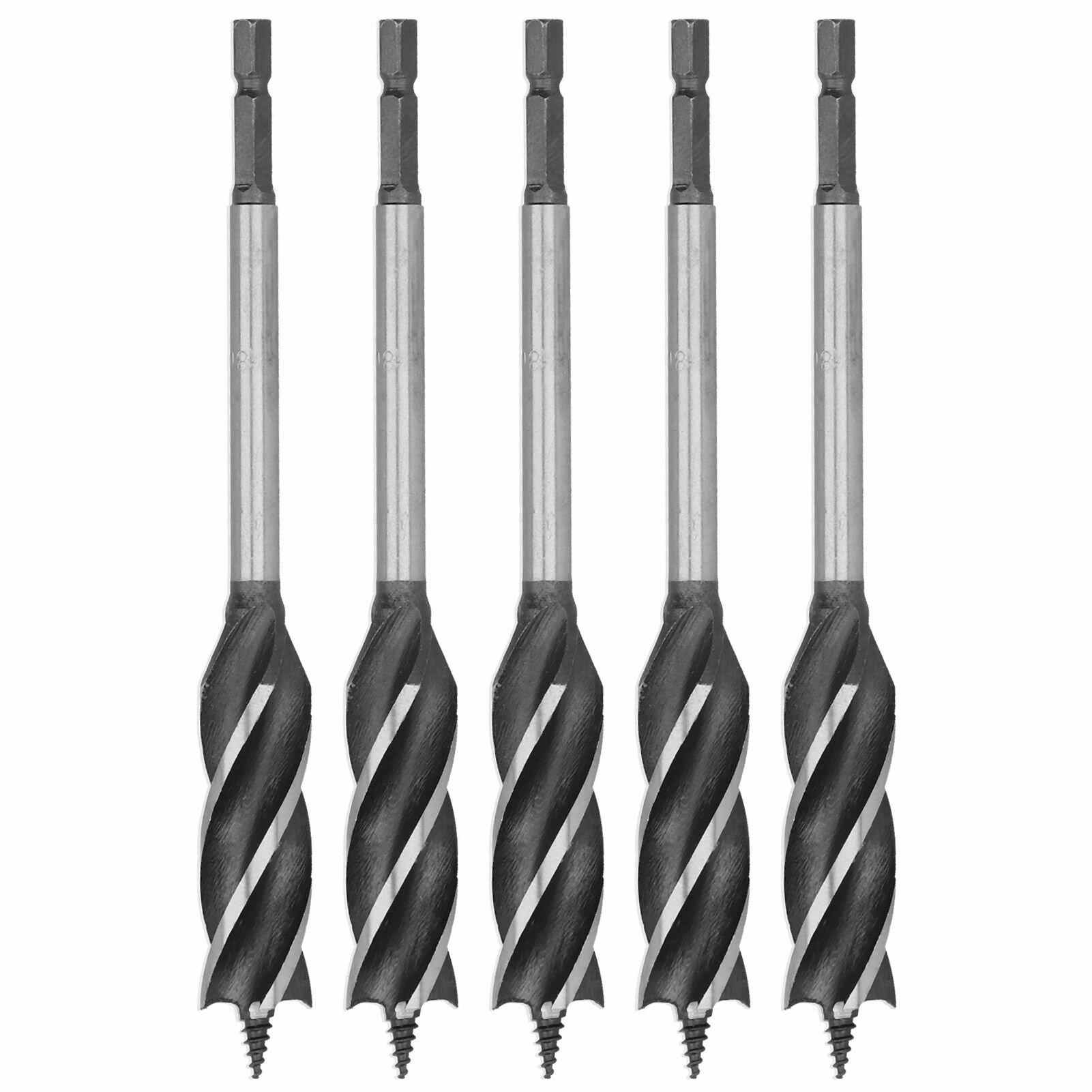 5 шт, деревообрабатывающие сверла, кольцевая пила по металлу, шнековая насадка, 4-дюймовая 4-х шлицевая фреза с шестигранным хвостовиком, инструмент 18 мм