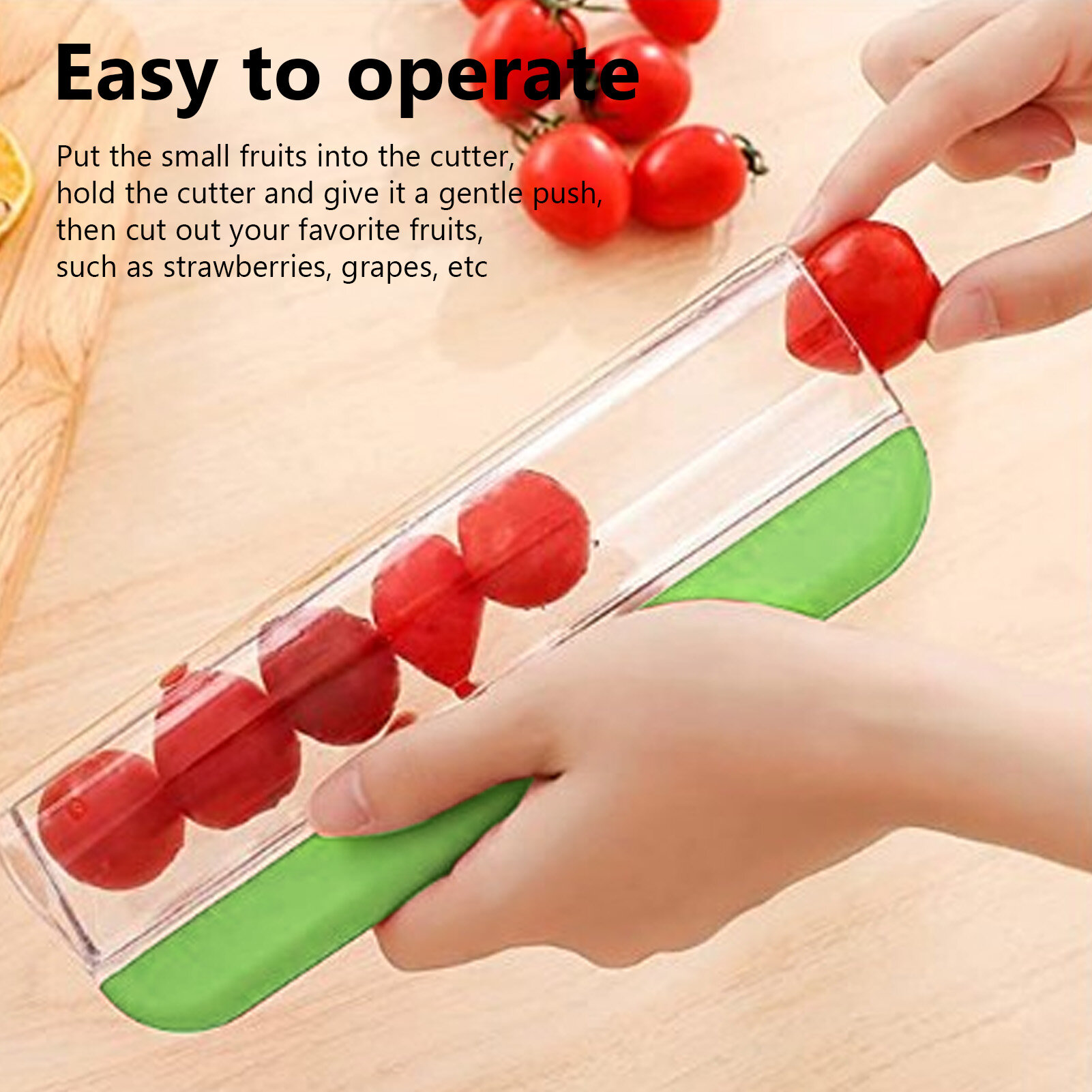 Резак для винограда, многофункциональный, инновационный, безопасный, эффективный, небольшой резак для помидоров, для небольших фруктов, вишни, клубники, зеленого цвета