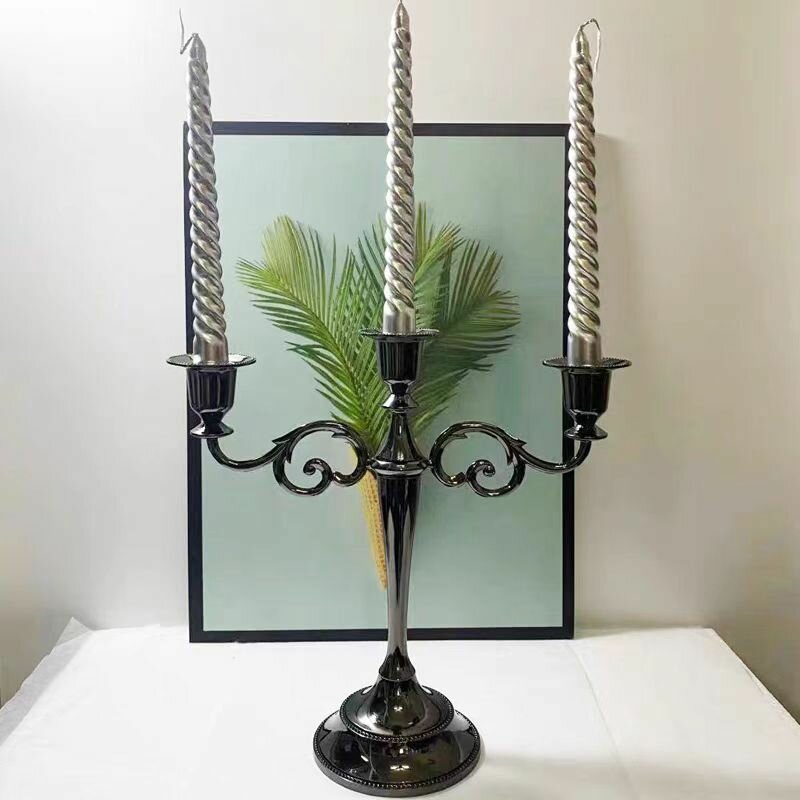 Подсвечник Канделябр для свечей на 3 свечи, черный