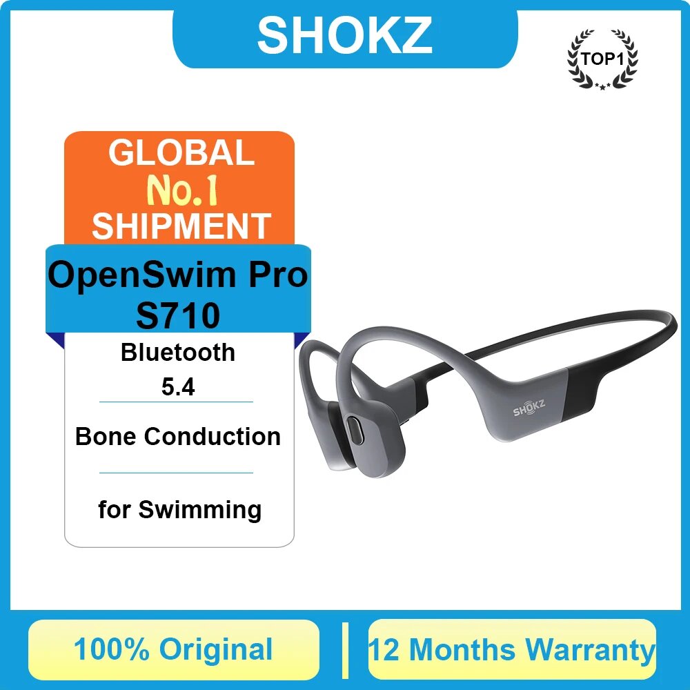 SHOKZ OpenSwim Pro водонепроницаемые наушники с костной проводимостью Gray