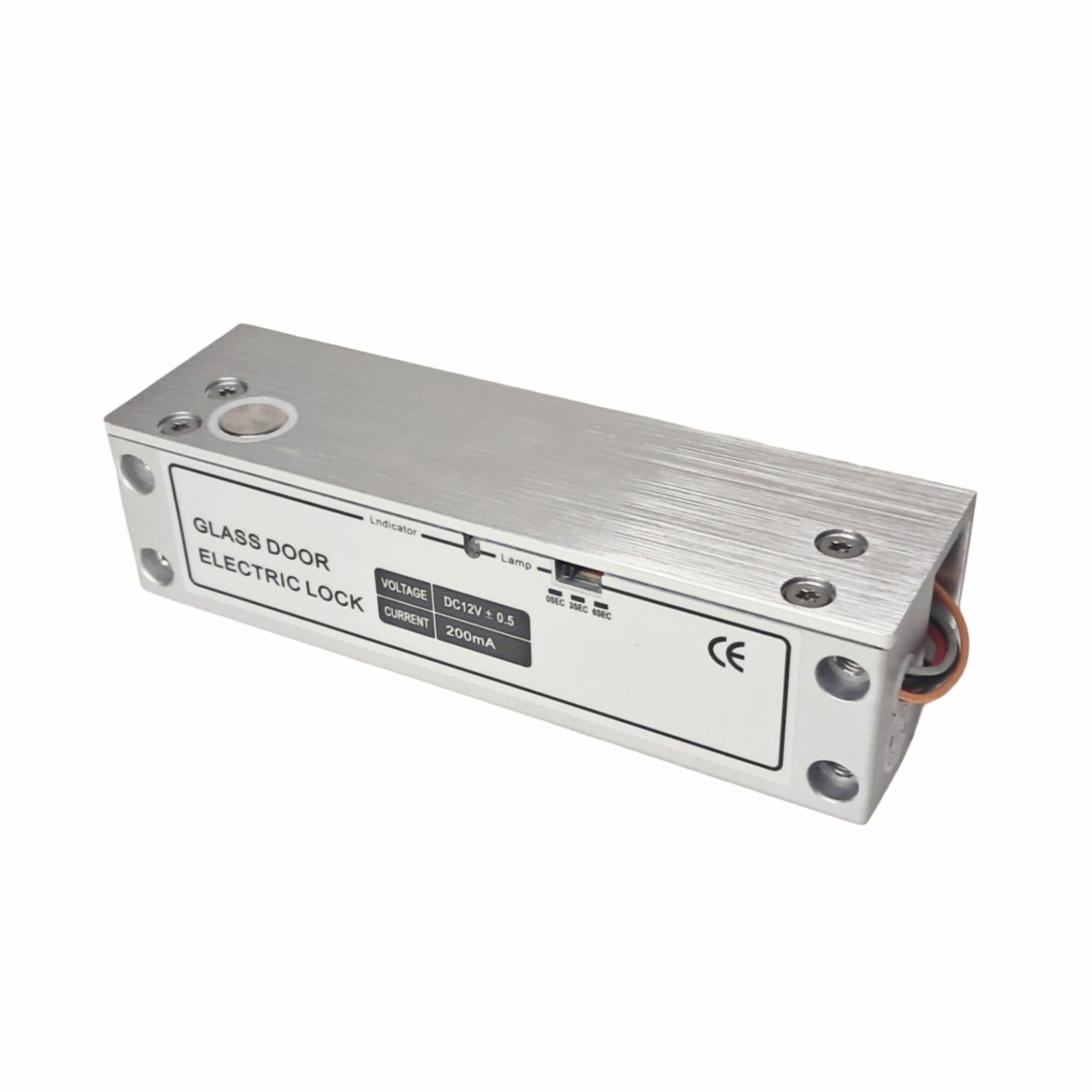 NZ-FS-EBL34-FT (NO) - электромеханический засов, задвижка на стеклянную дверь, с регулируемым таймером закрытия замка и датчиком положения двери