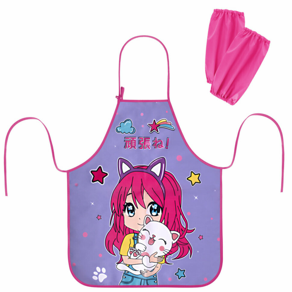 Накидка фартук с нарукавниками для труда юнландия, 46х54 см, "Anime hugs", 272468, 272468