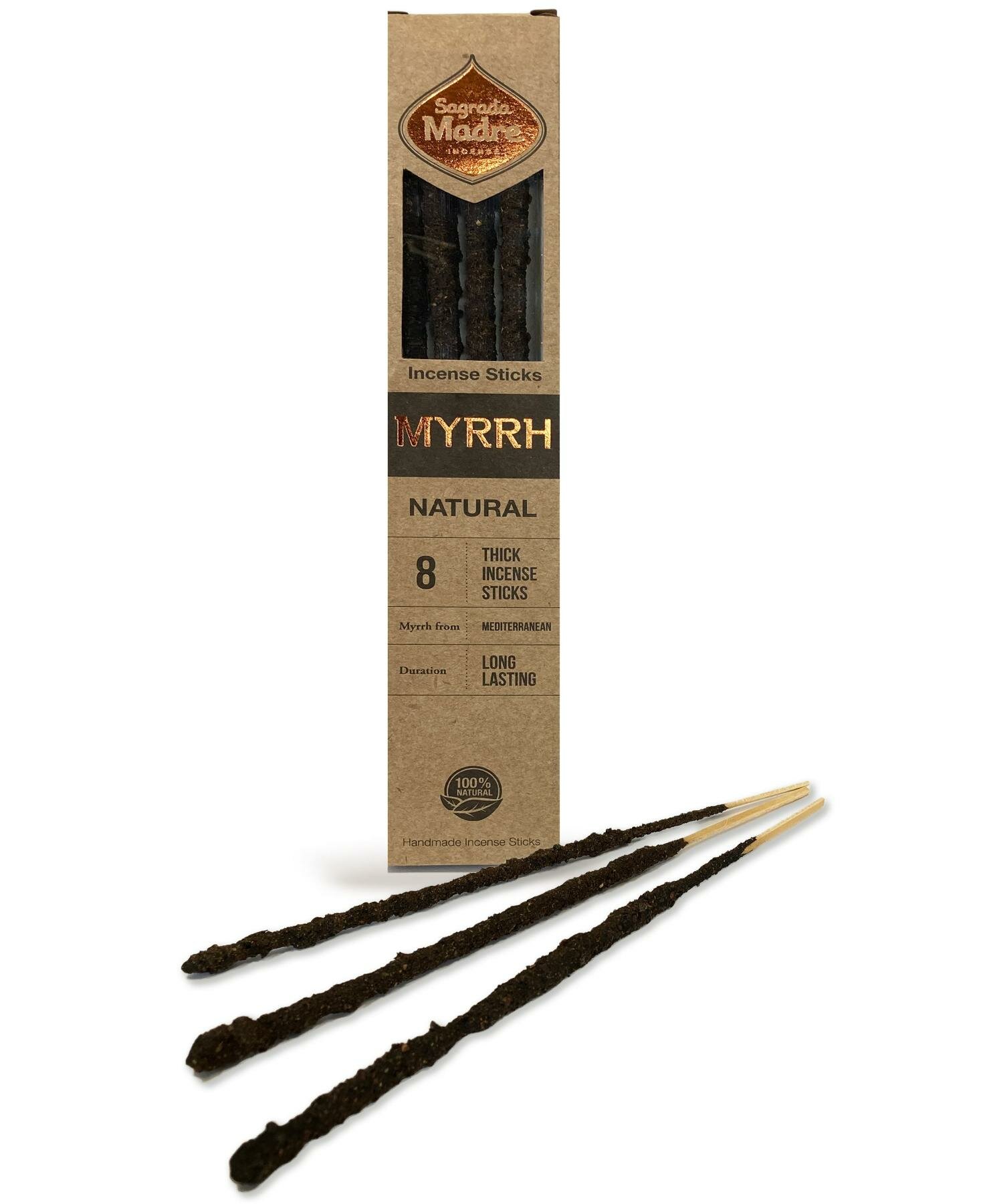 Natural Incense Stick MYRRH, Sagrada Madre (Благовония серии Нэчрл мирра, Саграда Мадре), уп. 8 палочек