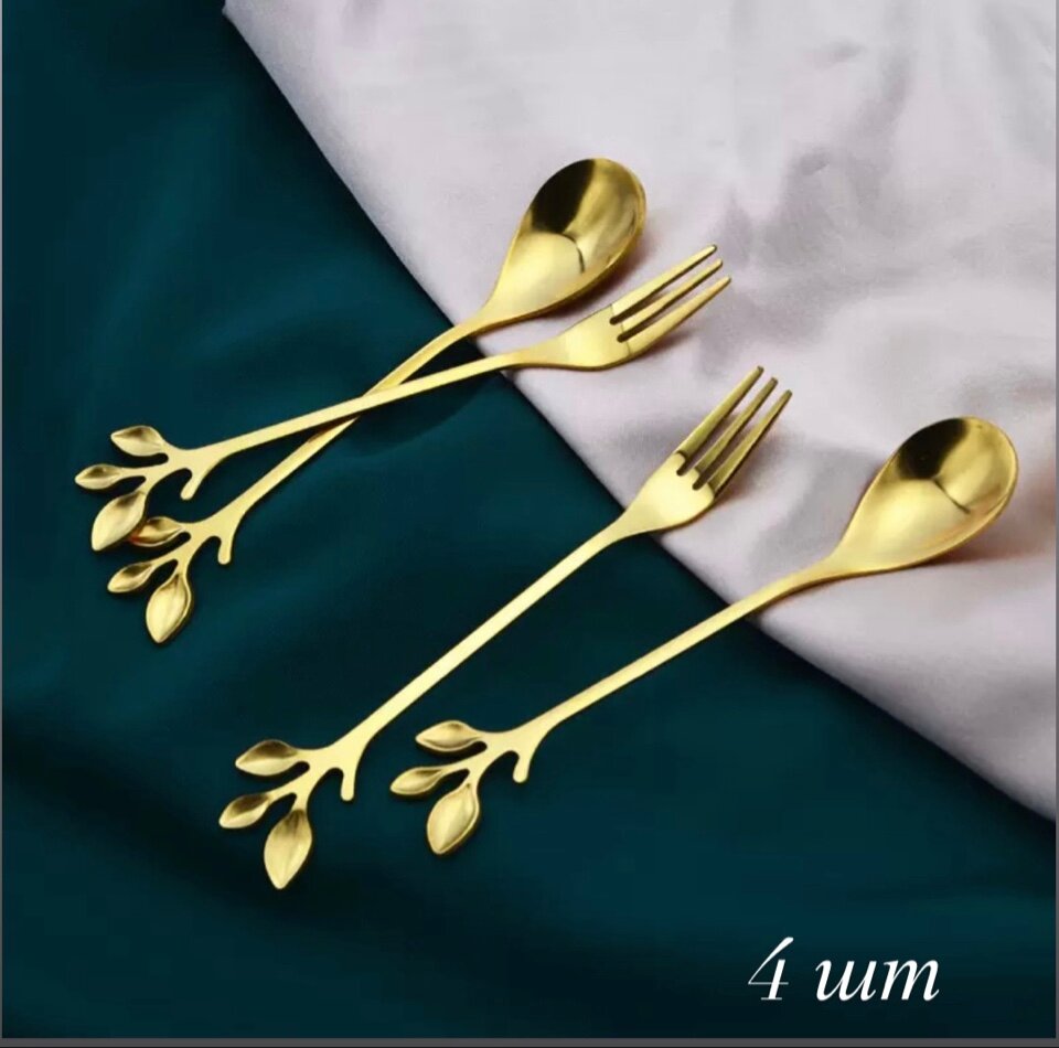 Набор десертных ложек вилок 4 штуки