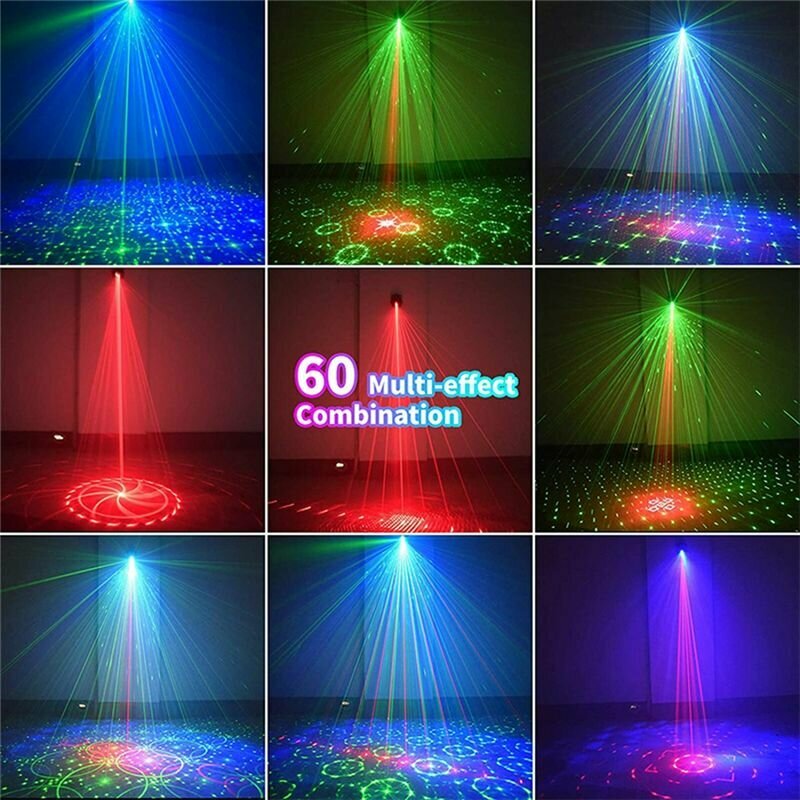 Asblyjos-7Color LED DJ диско лазерный стробоскоп сценический световой проектор с зарядкой от USB для рождественских и хэллоуинских украшений
