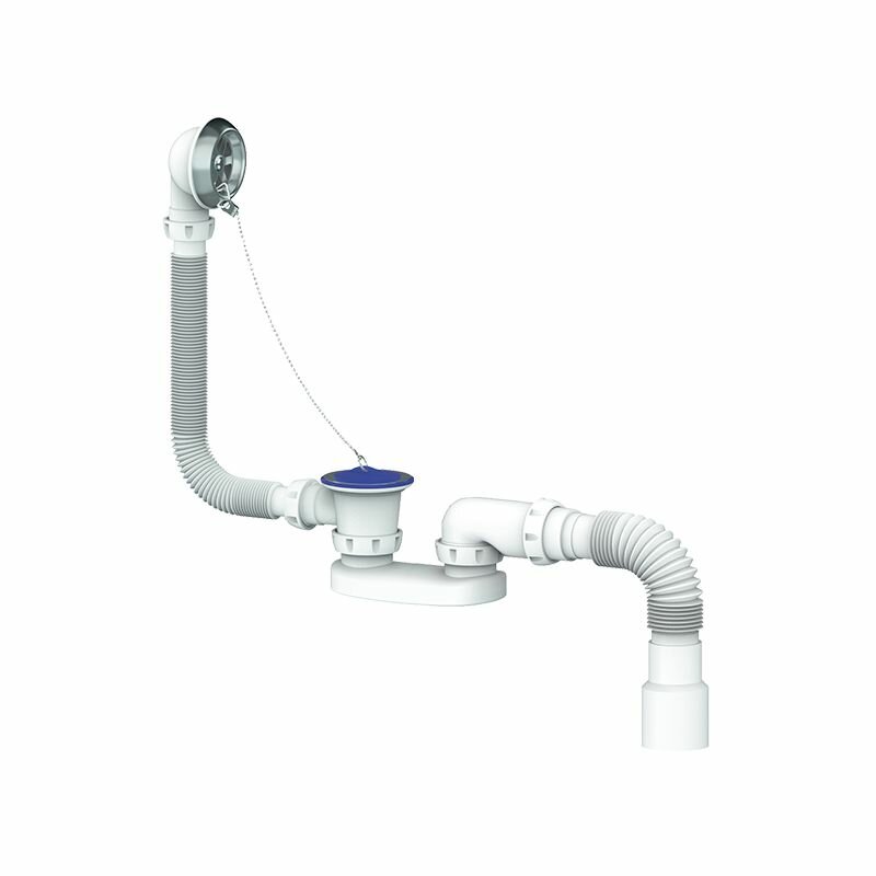 Обвязка на ванну 1 1/2*40 с вып. и переливом (50 см), плоский с гофрой 40*40/50 S12 UNICORN