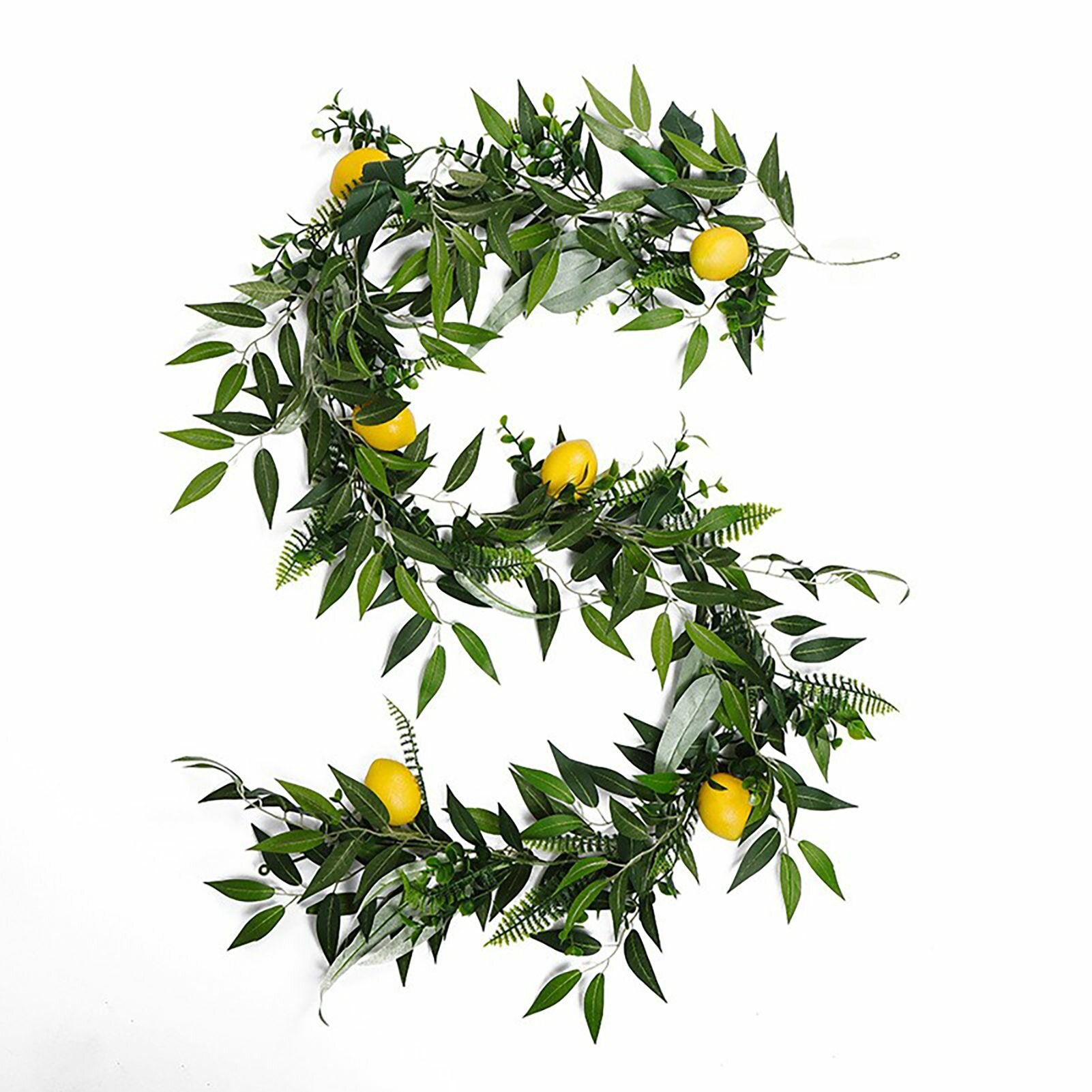Искусственная лимонная гирлянда, реалистичная зелень, украшение из лимонной лозы для дома, свадьбы, вечеринки, внутреннего и наружного декора