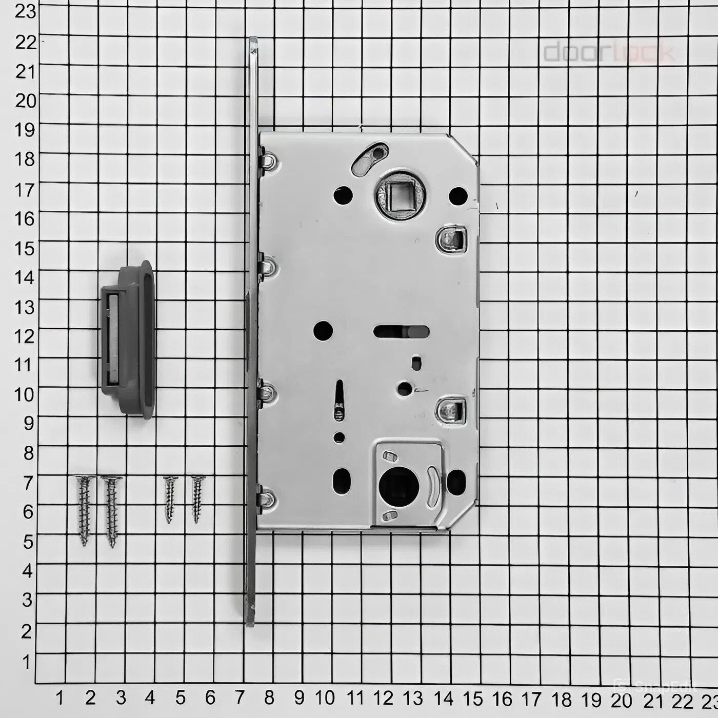 Замок дверной межкомнатный Doorlock DL452M/WC/50/96/18/SCr магнитная