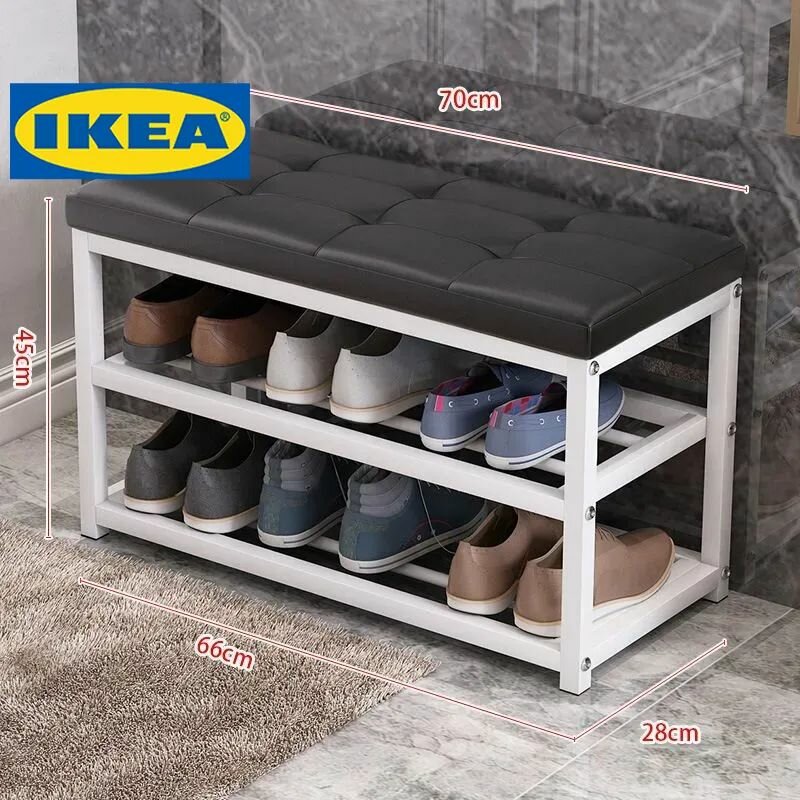 Банкетка обувница -банкетка с полкой для хранения обуви, Экокожа