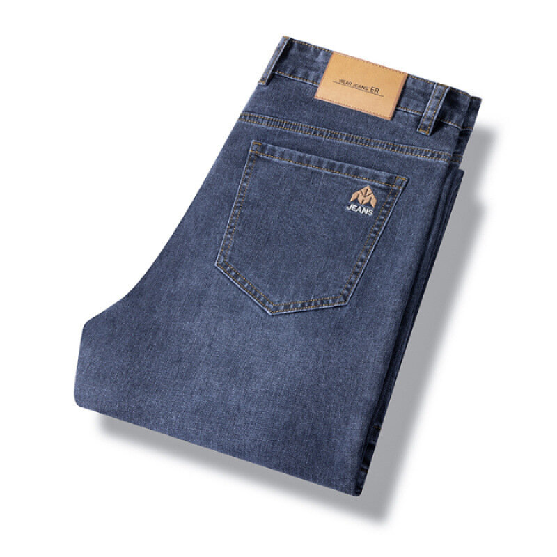 Охоты Брюки JYL Новые эластичные универсальные широкие стильные джинсы мужские толстые прямые длинные