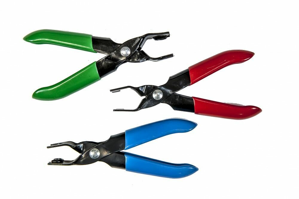 Клещи (щипцы съемники) для снятия топливных трубок и шлангов AIST 67-3035 набор 3 инструмента пассатижей плоскогубцев