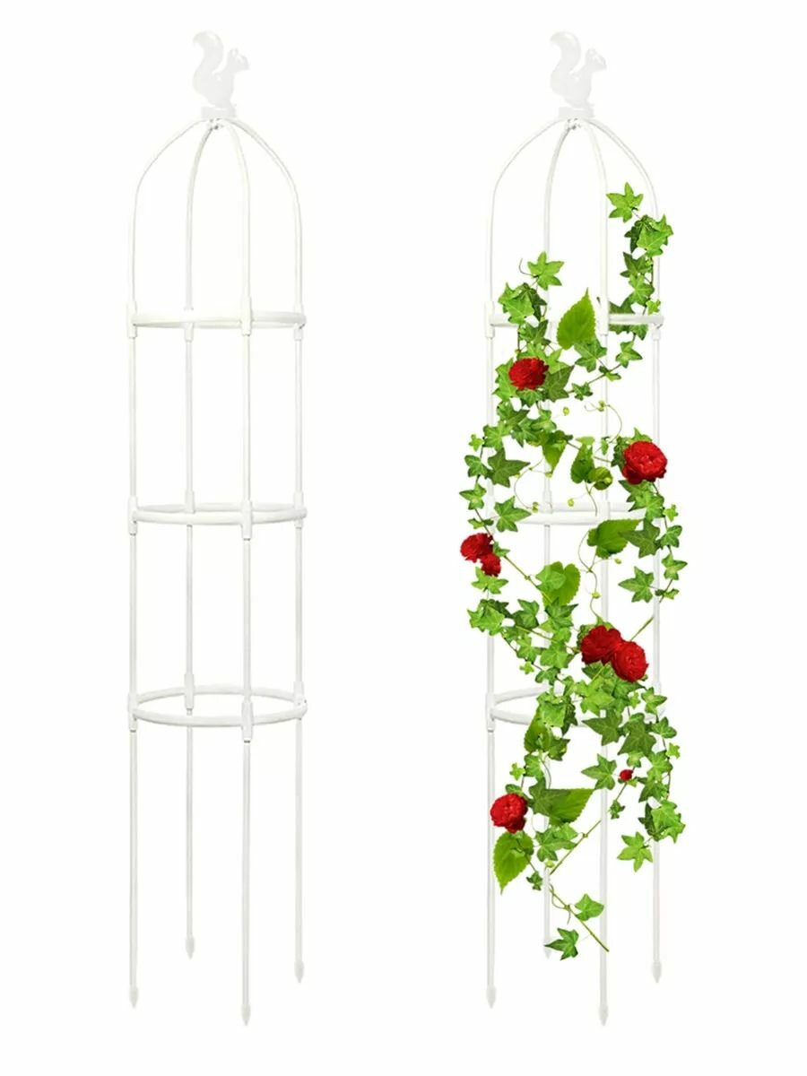 Подставка для цветов, белая, 120 см