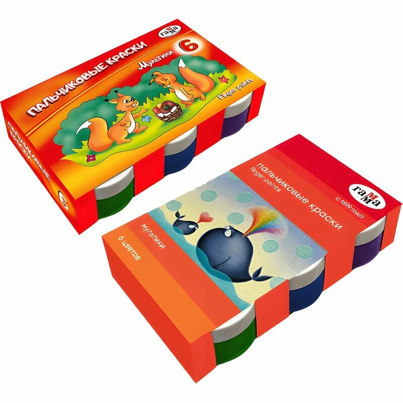 Краски пальчиковые Гамма Мультики классич.50мл х 6цв/наб карт. кор 180120213