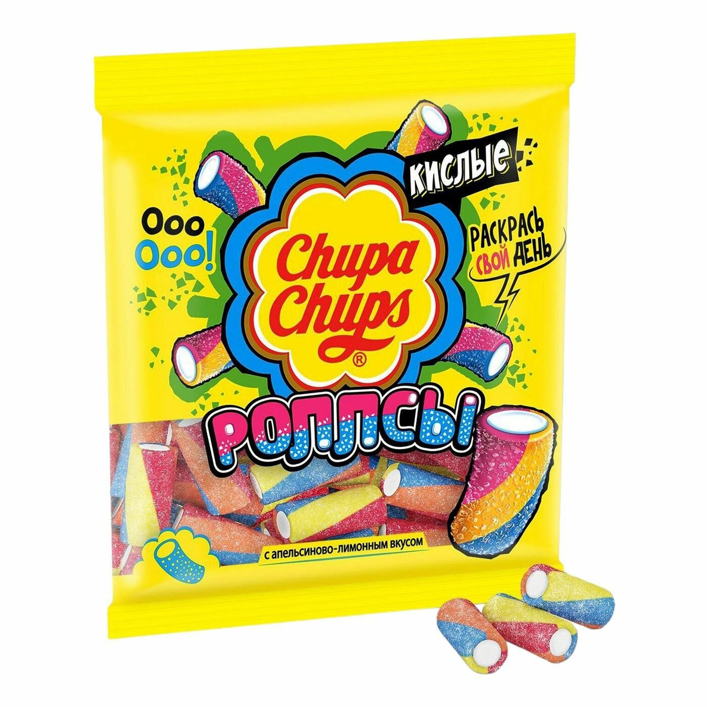 Мармелад Chupa Chups кислые роллсы жевательный 70 г