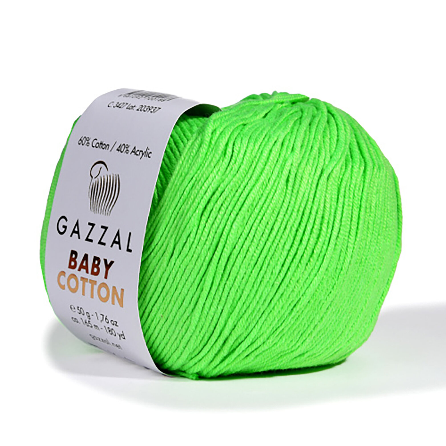 1 Моток, GAZZAL Baby Cotton, 60% Хлопок, 40% Акрил, Цвет-3427