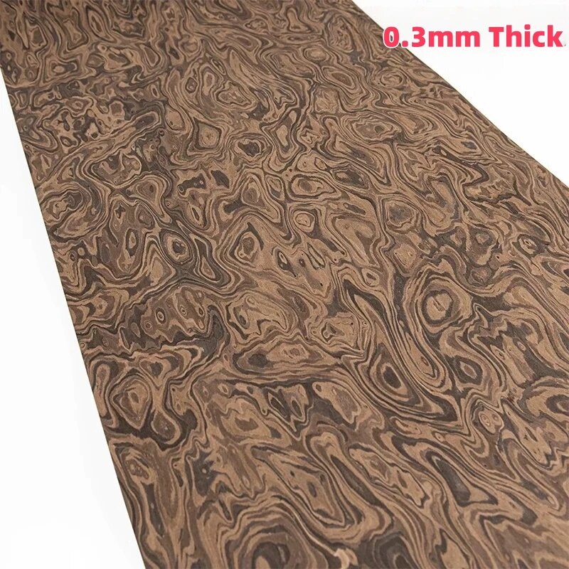 Деревянный шпон Brown Walnut Burl, 0.3 мм, 58x250 см