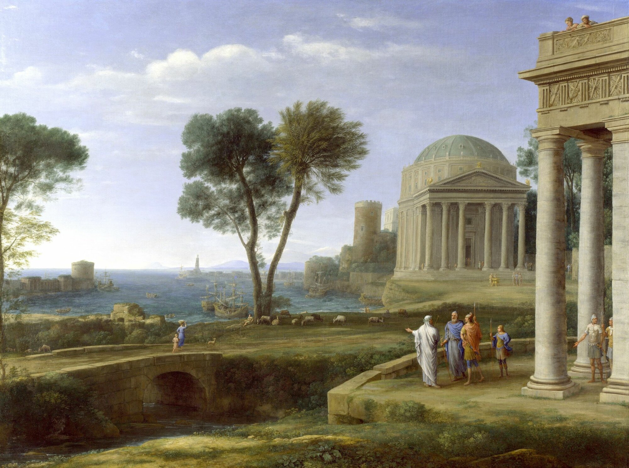 Картина Клода Лоррена Пейзаж с Энеем на Делосе 80х60 см