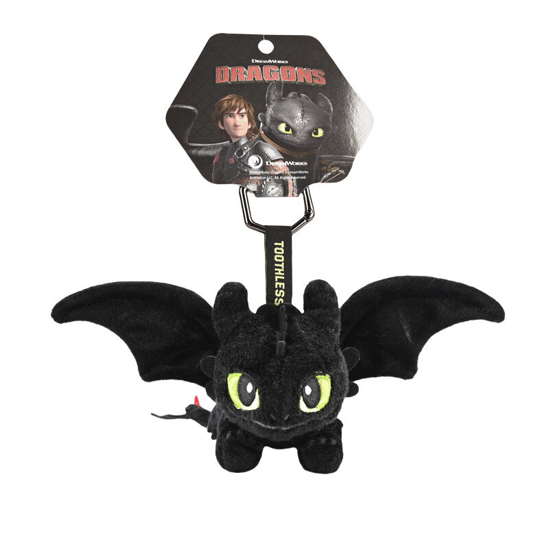 Брелок с мягкой игрушкой Беззубик от Universal Studios «Как приручить дракона», Ночная фурия, Дневная фурия, подвеска на рюкзак