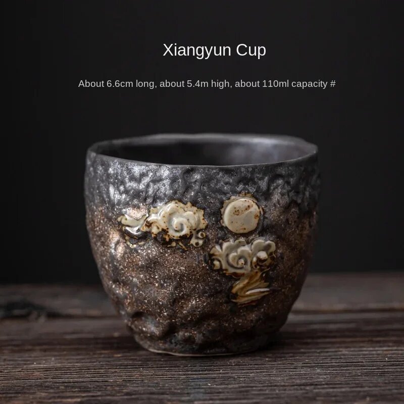 Японская позолоченная железная глазурованная чайная чашка, чайная чашка, керамическая чайная чашка кунг-фу, ретро чашка с ароматическим запахом, маленькая чашка Master, чаша с одной чашкой teacup C