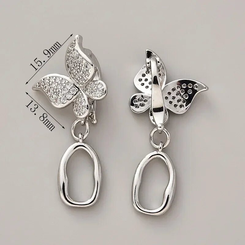 18-каратное позолоченное серебро, соединительный браслет, компонент, полная циркониевая застежка-бабочка, ожерелье «сделай сам», аксессуары для изготовления ювелирных изделий, 1 шт.