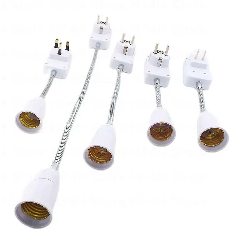 Гибкий удлинитель лампы E27 белый, EU PLUG, 53cm