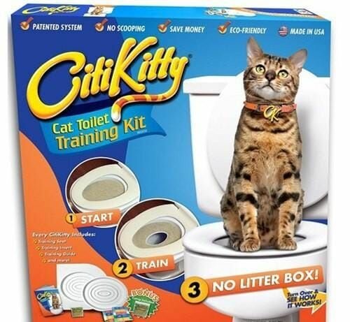 Накладка на унитаз для кота, система для приучения кошек к унитазу