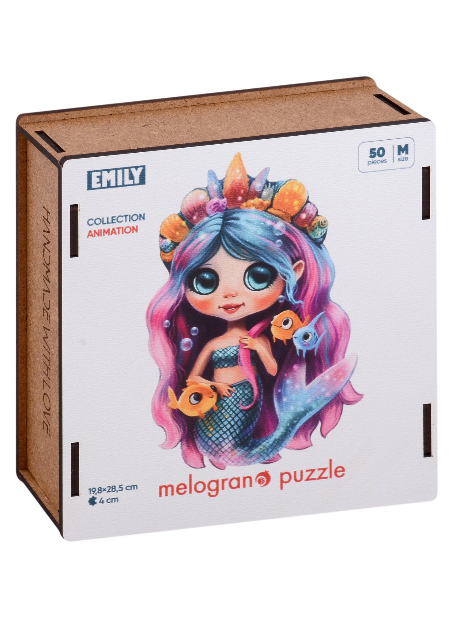 Деревянный пазл «Русалочка Эмили» 50 элементов, Melograno Puzzle