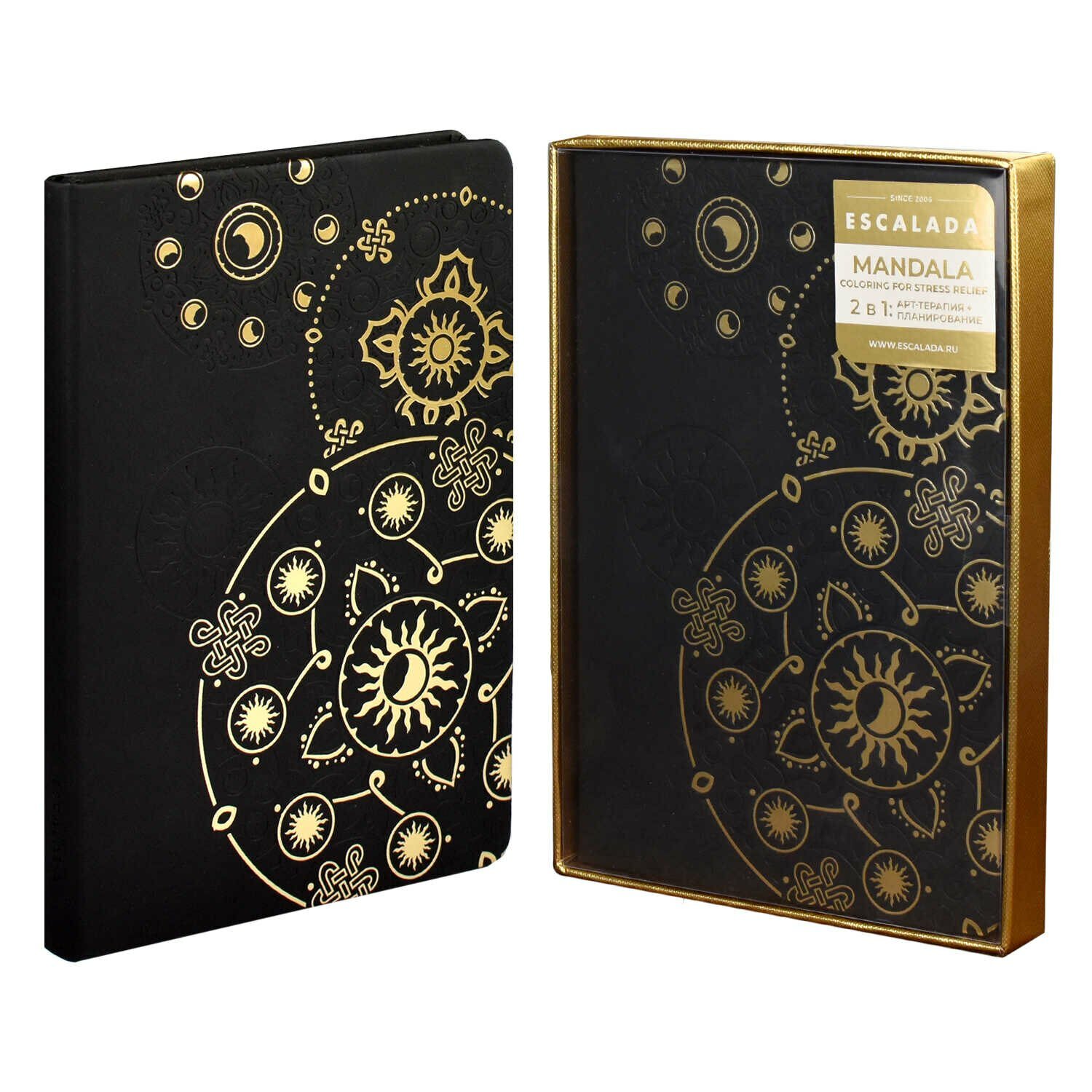 Ежедневник недат. А5 124л "арт-терапия" иск. кожа, тв. переплет, офсет, ляссе, подар. карт. коробка с ПВХ-крышкой