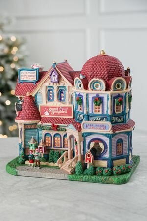 Музыкальная школа 'Милые певчие птички', керамика, подсветка, 23х21 см, LEMAX 55347-lemax