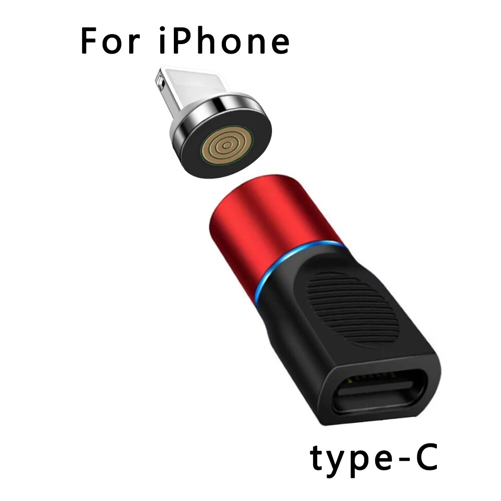 Магнитный переходник Micro/Type C, конвертер Micro/Lightning, для iPhone, Samsung, type-c to iPhone
