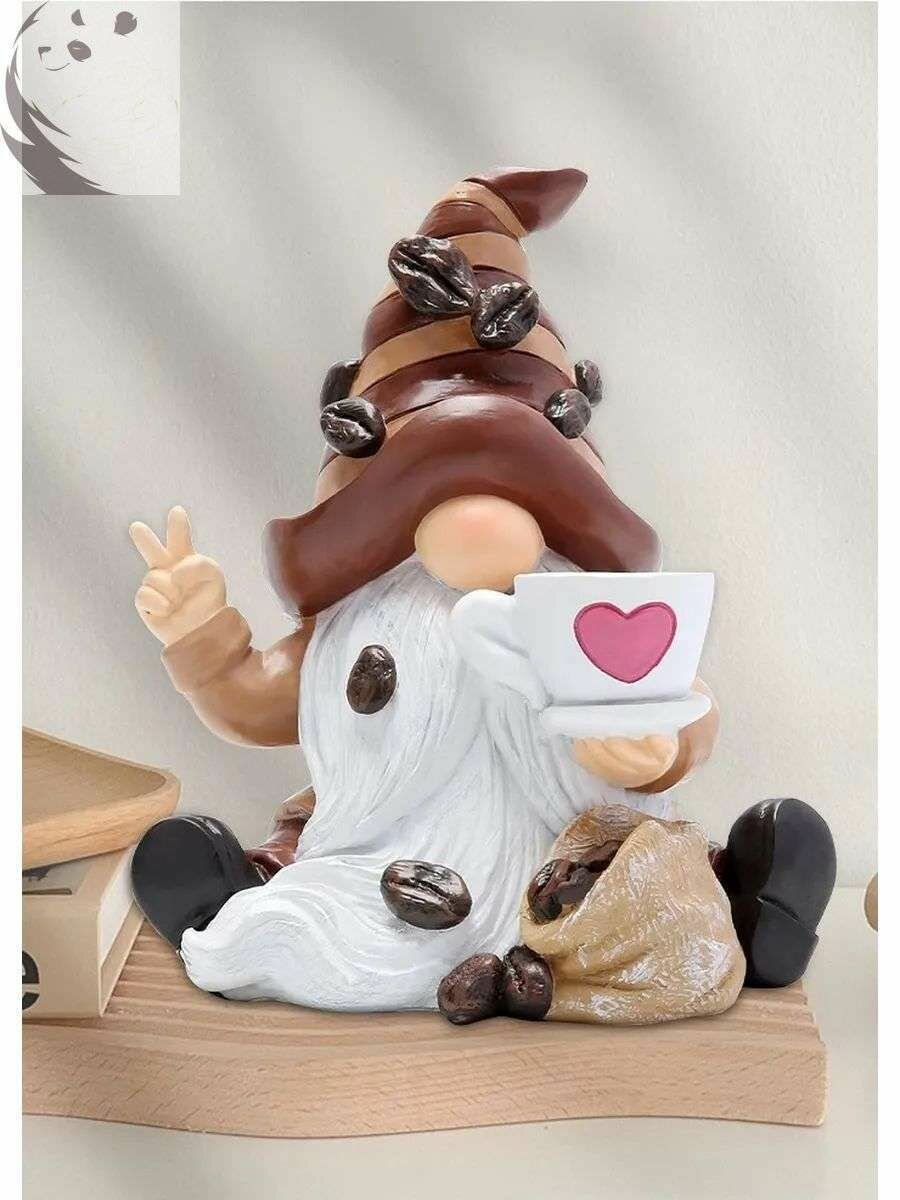 Статуэтка Гномик любитель кофе