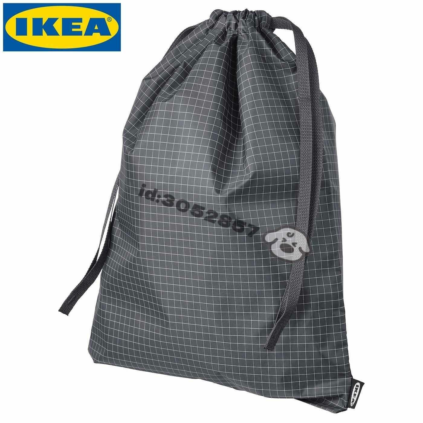 Сумка для сменной обуви IKEA - RENSARE (ренсаре), черная в клетку, 30х40 см, 1шт
