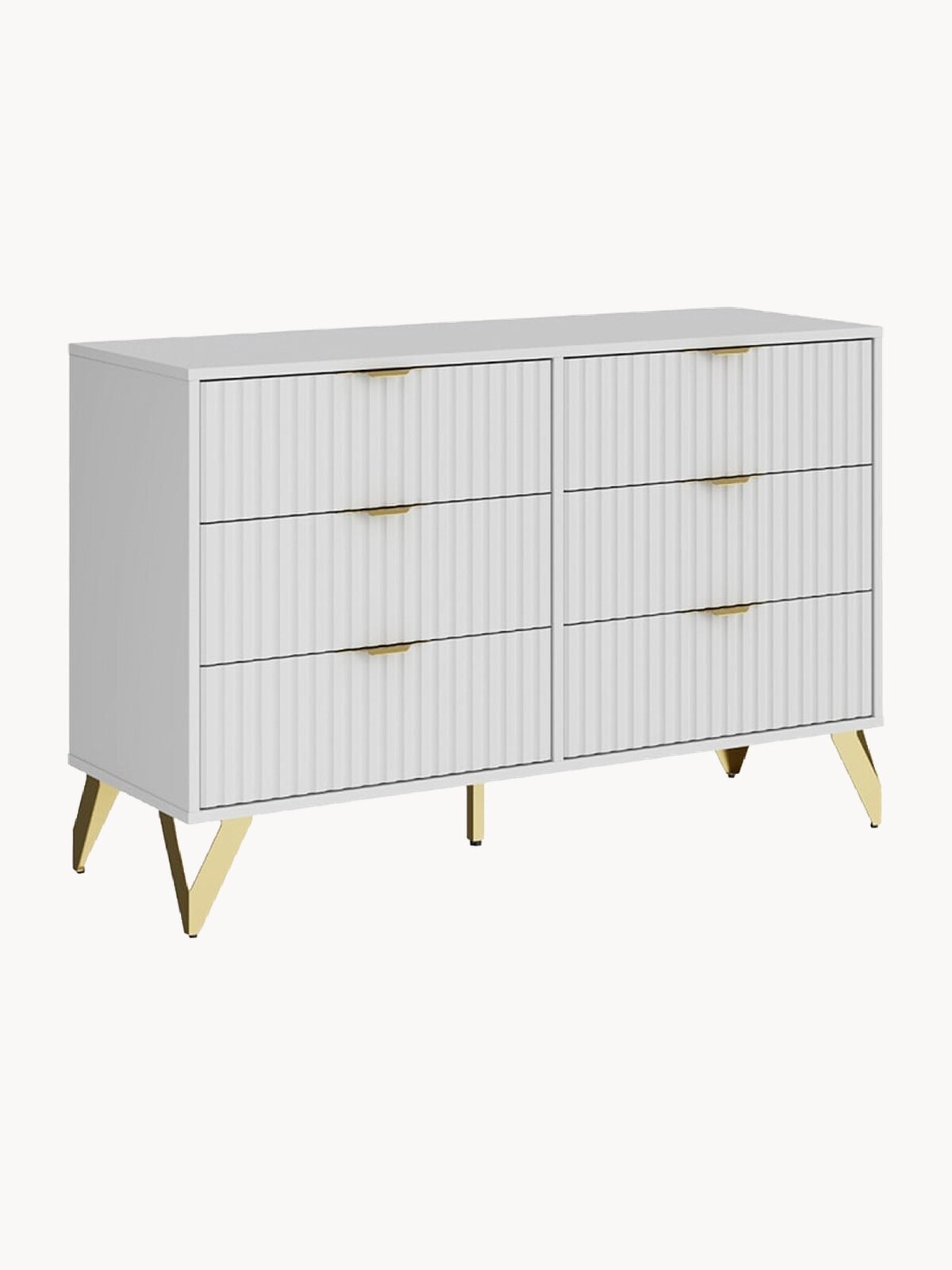 Комод Ridberg LUGANO 6Я (White/Gold)