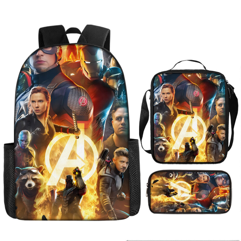 Трансграничный бестселлер: рюкзак «Мстители», набор школьных сумок из трех предметов для учащихся начальной и средней школы, рюкзак с цифровой 3D-раскраской