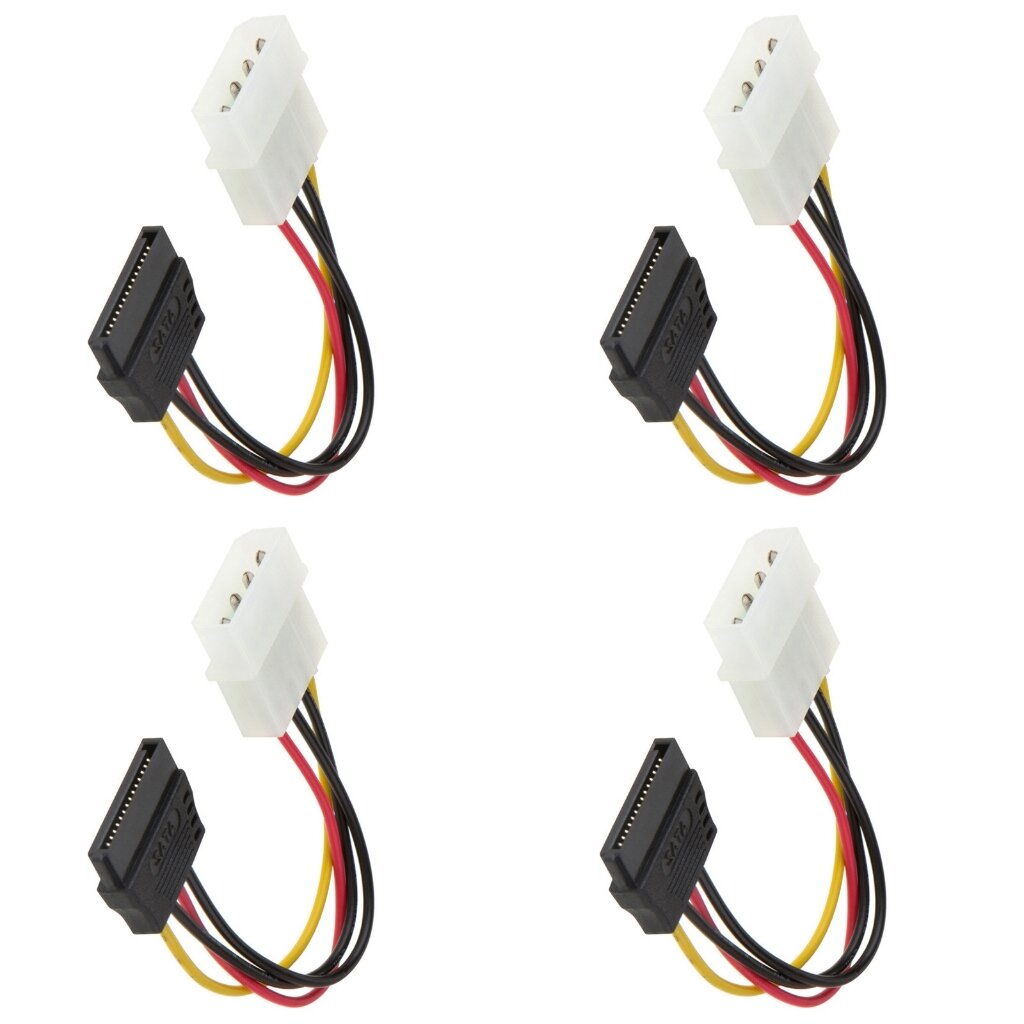 Удлинительный кабель питания от 15-контактного разъема к 4-контактному разъему для настольного компьютера HDD Кабель питания жесткого диска для настольного ПК