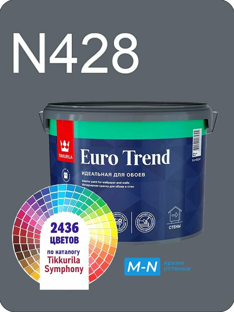 Краска для обоев Tikkurila Euro Trend 9л. яркие оттенки N428