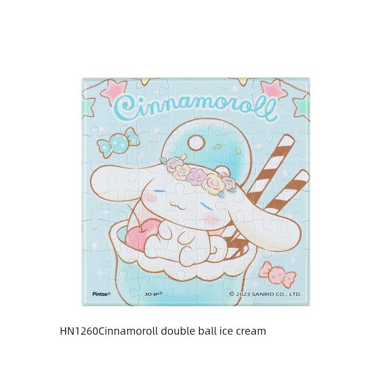 Sanrio Cinnamoroll Двойной шарик мороженого 3D пазл из пластика 56 деталей Настенная подвесная декорация