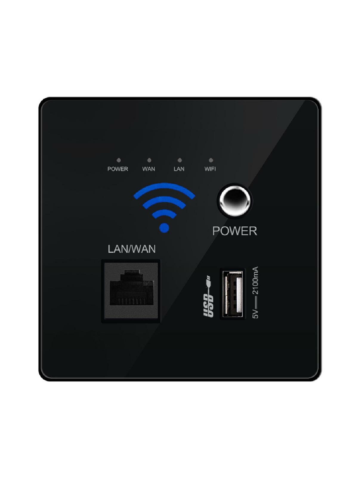 300M Wireless WIFI Wall Embedded Router USB Charging Socket WiFi Repeater