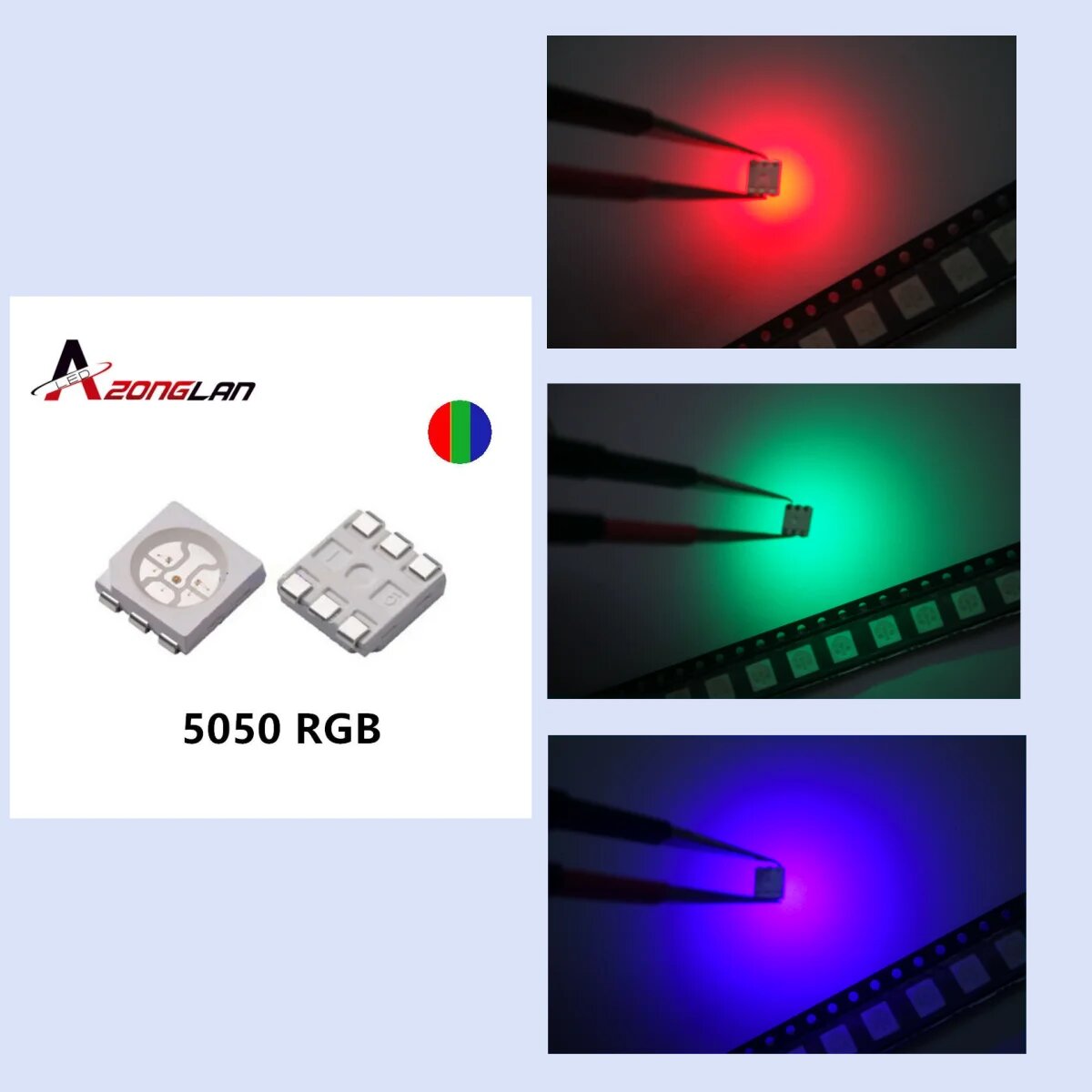 RGB SMD светодиоды AZONG LAN PLCC-6 3 чипа