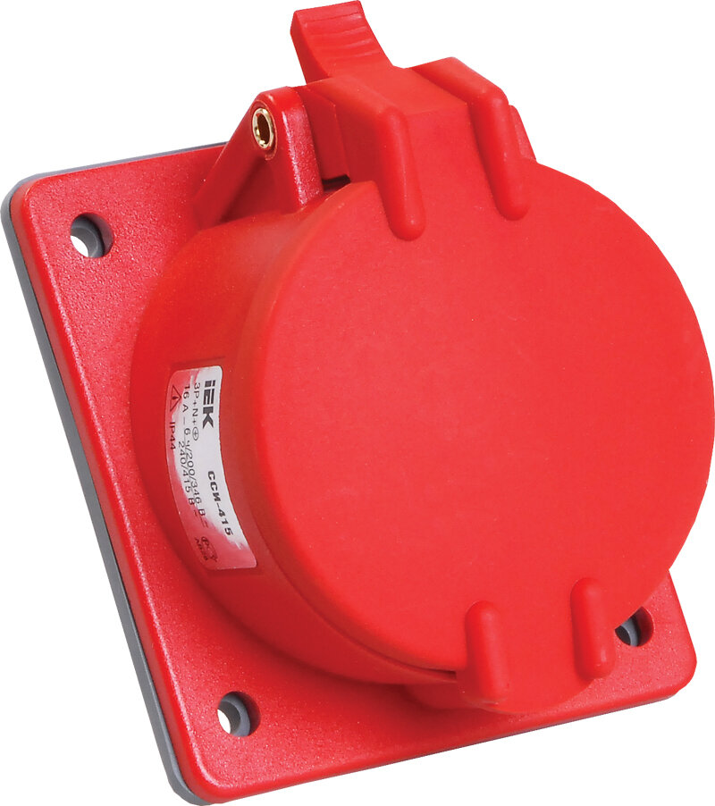 Розетка одинарная IEK встраиваемая ССИ-425 32А 3Р+PЕ+N 380В IP44, Magnum