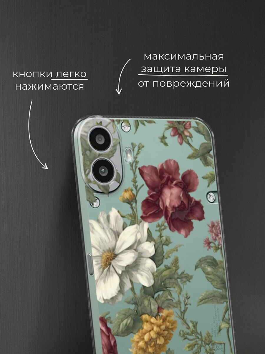 Чехол на CMF Phone 1 / CMF Фон 1 с принтом Акварельные цветы 2 — фото 1