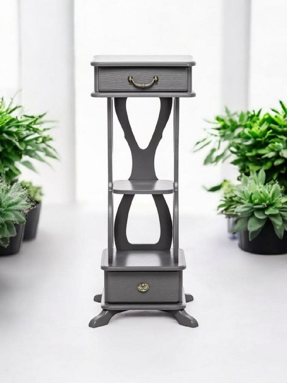 Напольная универсальная подставка K-home "Ника", серая, 104х40х40 см