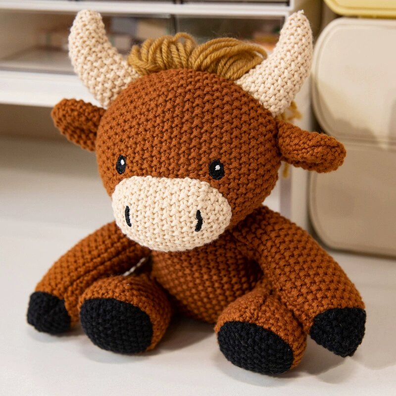 Милый вязаный кролик-комфортер, игрушка-лиса, плюшевый осьминог для сна младенцев, подарок Сидящая теленок -