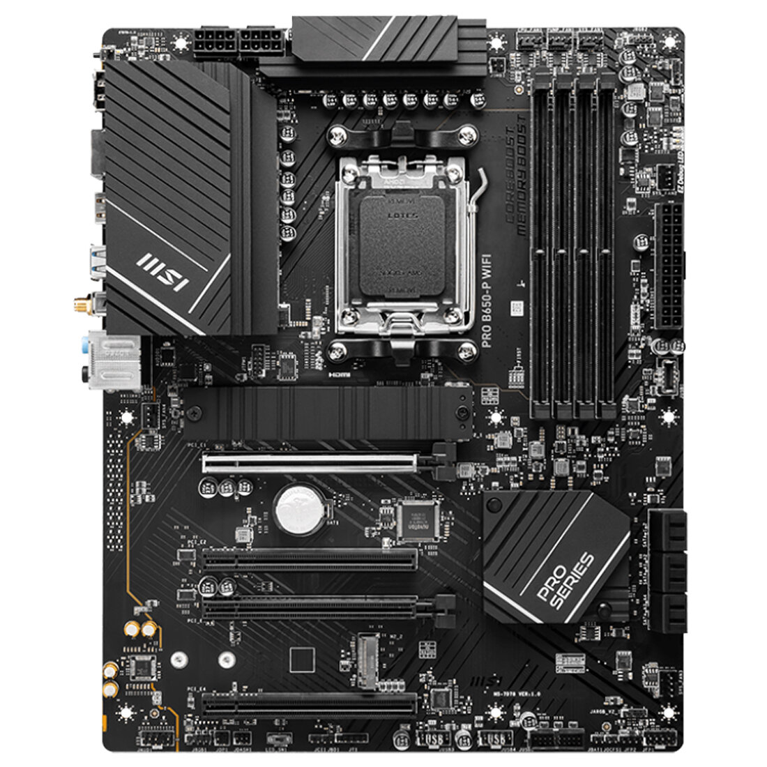 Материнская плата Socket-AM5 MSI PRO B650-P WIFI, B650 (4xDDR5 4xPCI-E16x 2xM.2 ATX)