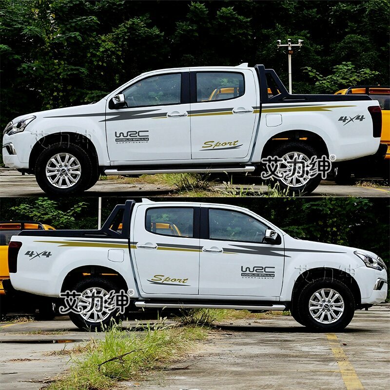 Наклейка для Isuzu D-Max стандартная кабина темно-серый матовый золотой материал KK автомобильная наклейка для боковой