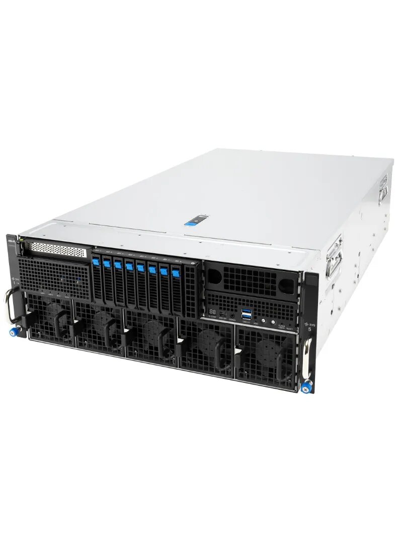 Серверная платформа 4U ASUS ESC8000A-E13P/3200W/8N/G (2*SP5, 24*DDR5, 8*PCIe, 2*M.2, 8*2.5" HS, 4*3200W 80+ Titanium)
