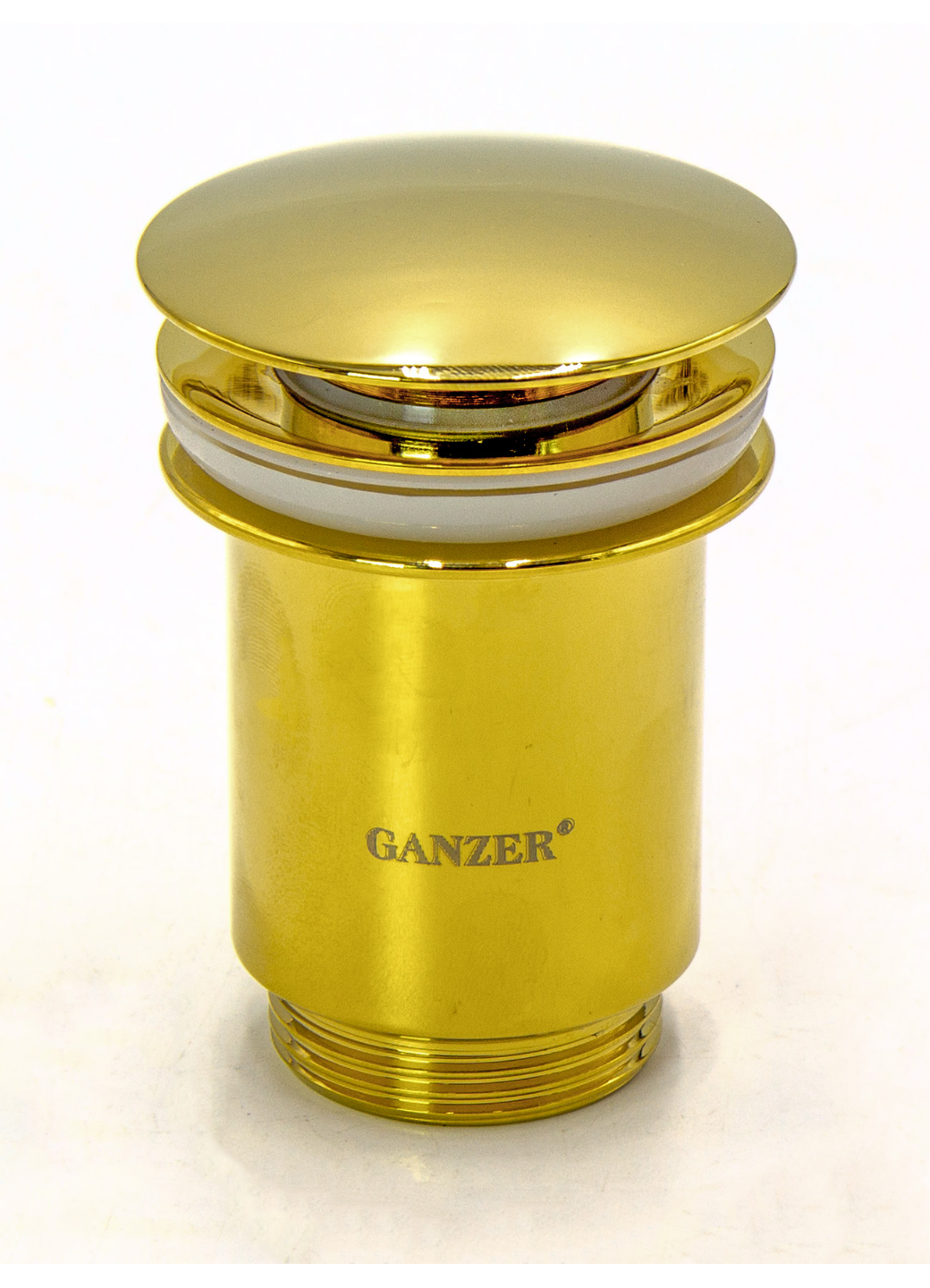 Донный клапан (гидрозатвор) для раковины с переливом GANZER GZ5702-E(F-2E), золото